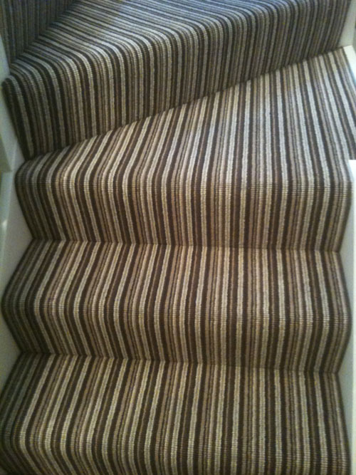 Striped Wool Carpet On Staircase 2 | The Flooring Group